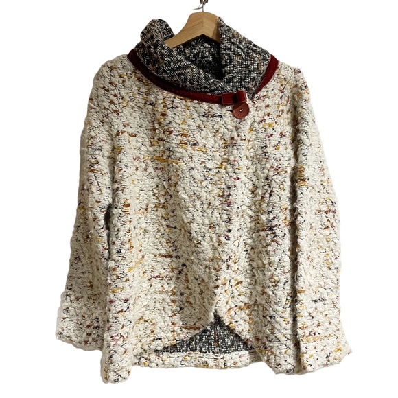 maria sole | Sweaters | Maria Sole Wrap Around Fuzzy Confetti Sweater ...